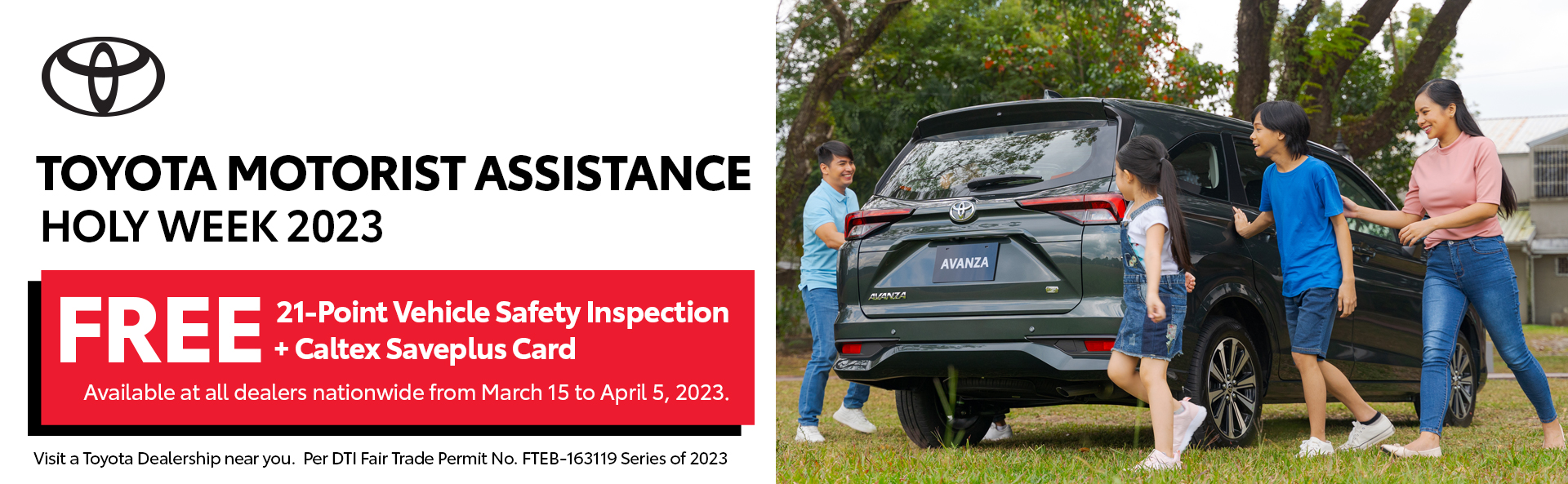 PRE-HOLY WEEK FREE VEHICLE SAFETY INSPECTION PROMO 2023 | Toyota Motor